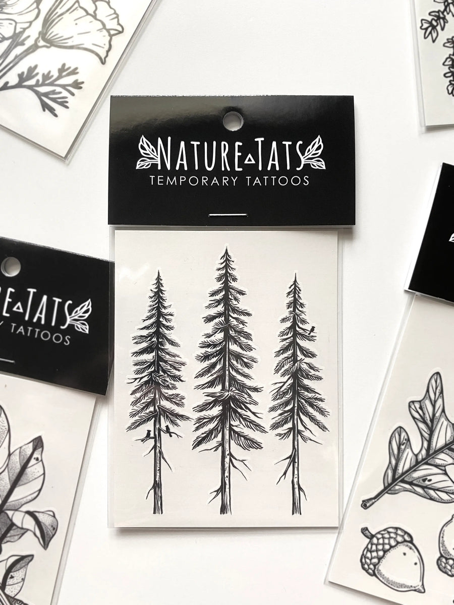 Three Pine Trees Temporary Tattoo – nature+nurture