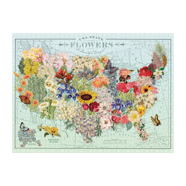 USA State Flowers: Wendy Gold 1000-Piece Puzzle – nature+nurture